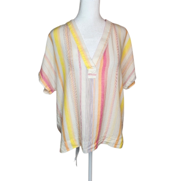Marine Layer | Tops | Marine Layer Bali Striped Linen Blend Short ...